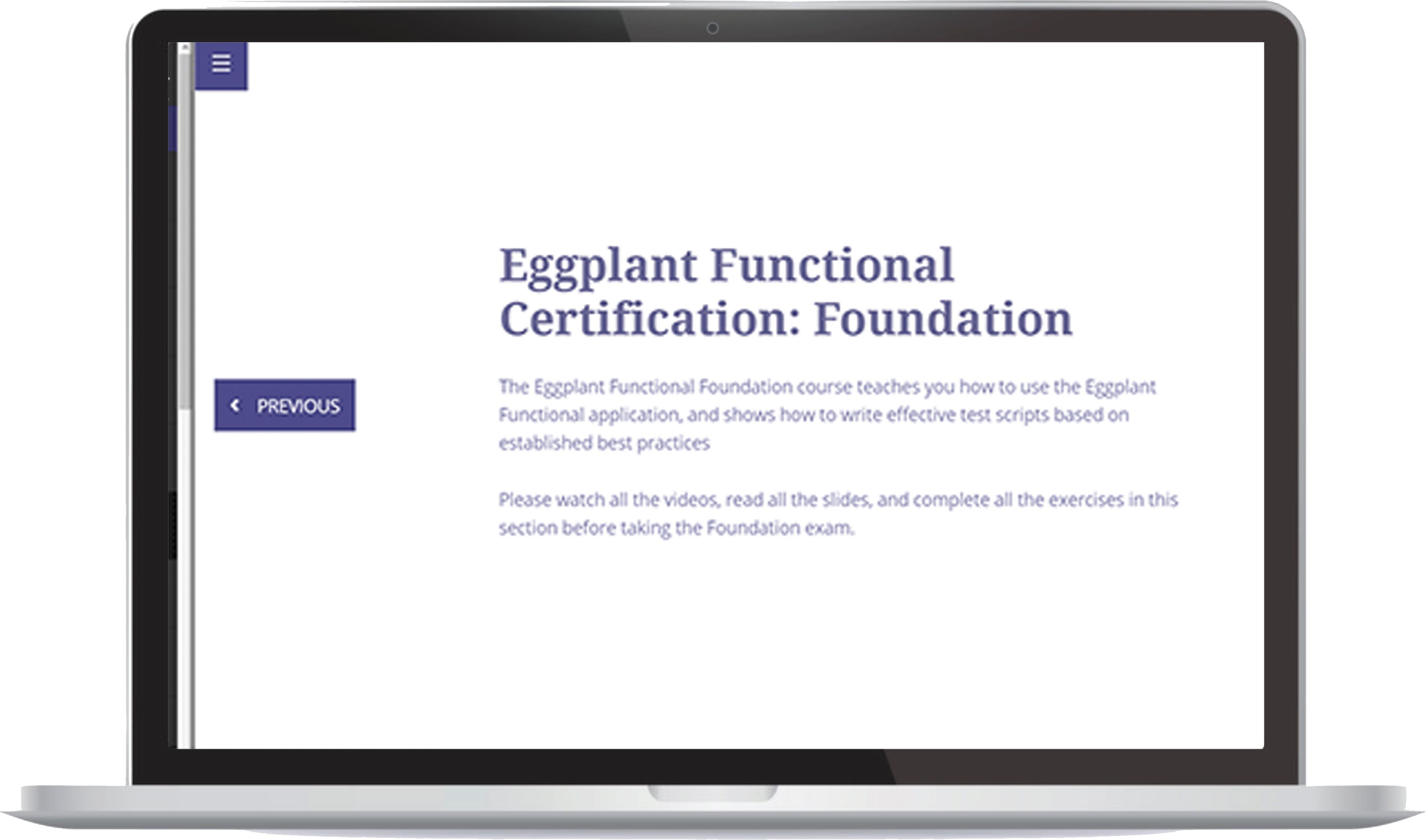 Training - Eggplant Functional - Level 1 Expert