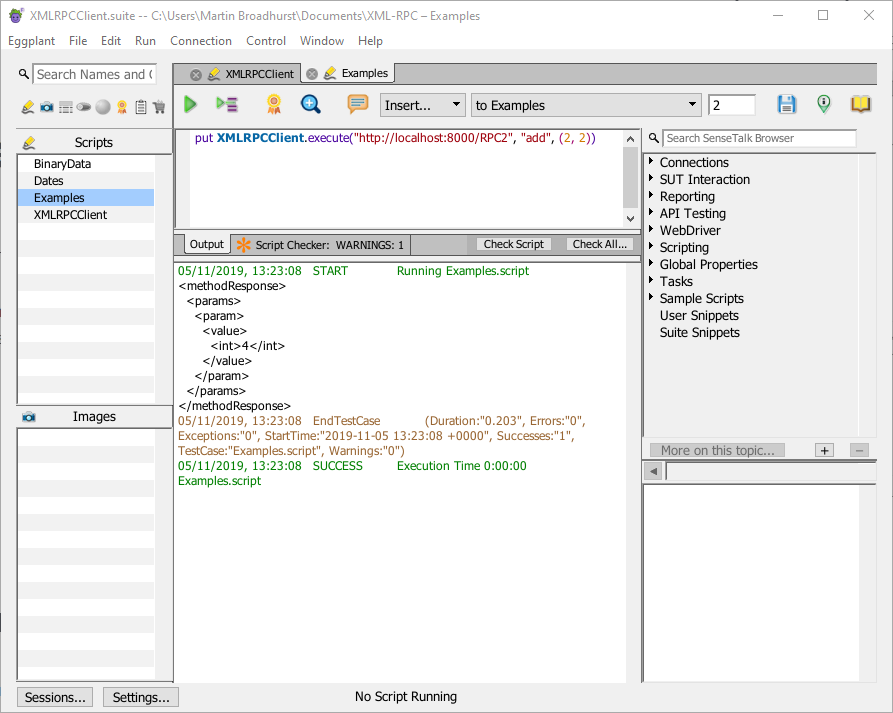 Eggplant Accelerator For SenseTalk XML-RPC Client